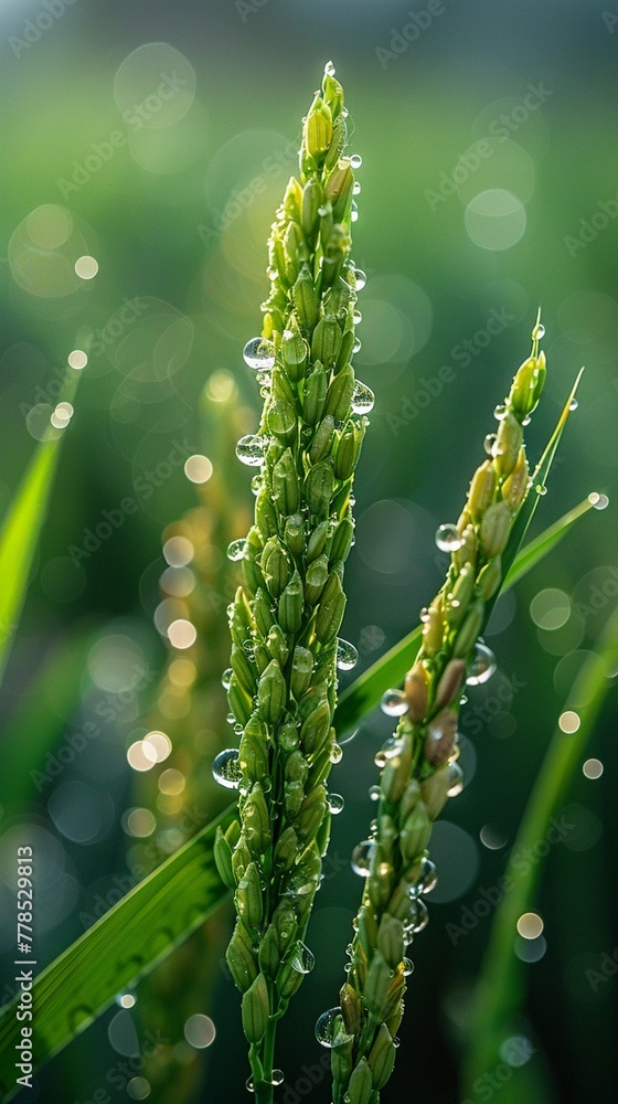 Chemical Structure intertwined with Rice Plant Picture the chemical ...