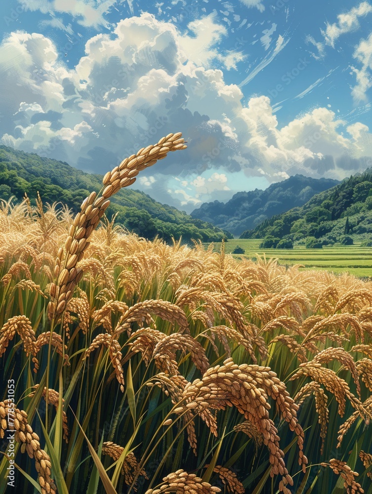 Visualize the chemical structure of rice plants, highlighting the ...