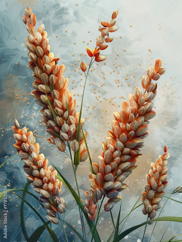 Visualize the chemical structure of rice plants, highlighting the ...