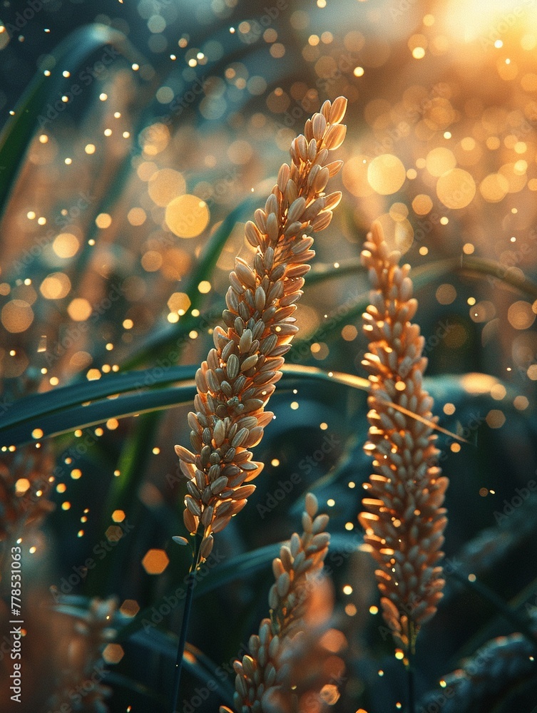 Visualize the chemical structure of rice plants, highlighting the ...