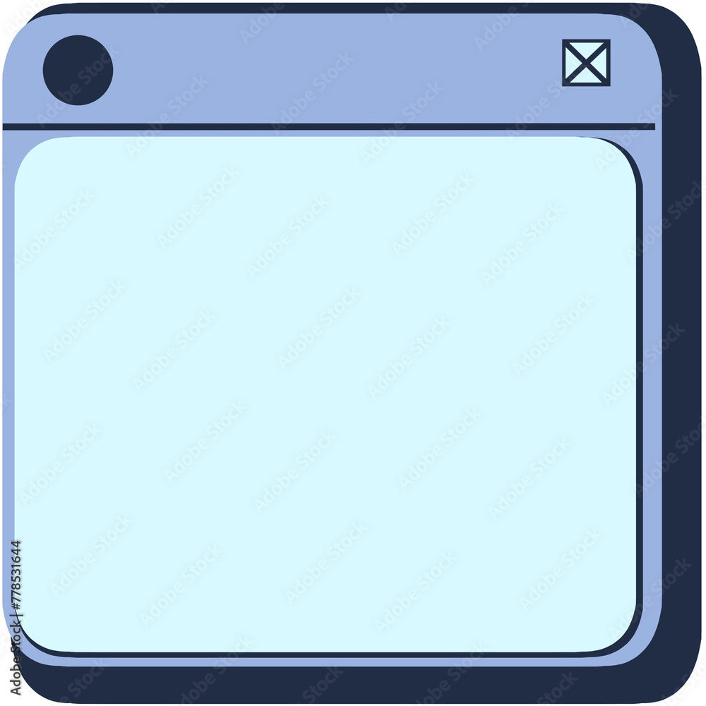 Rectangular text box , web browser window design Cartoon style. Stock ...