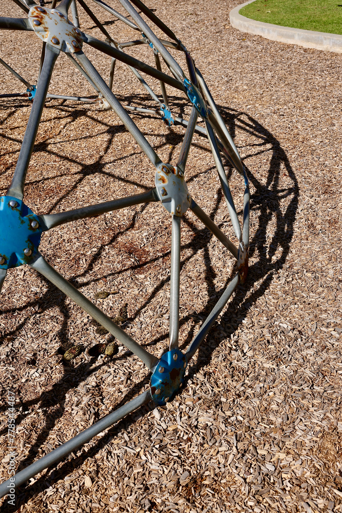 vintage dome shaped monkey bars in the park playground Stock Photo ...