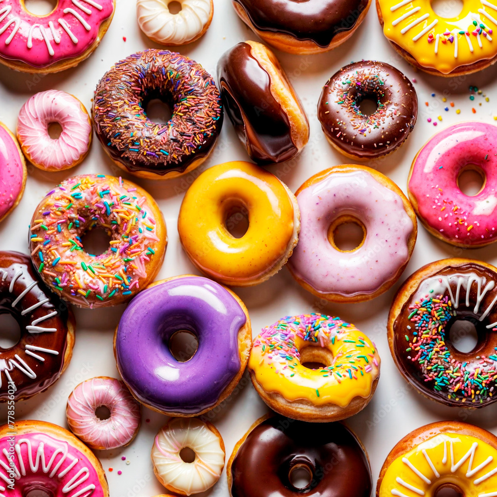 Realistic photo of delicious American donut on a white background ...