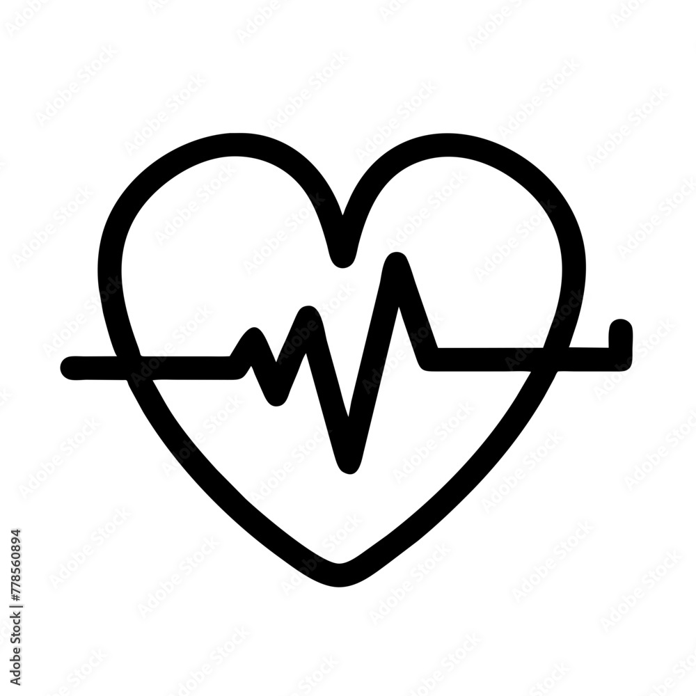 heartbeat icon : pulse symbol, cardiogram sign, heart rate monitor ...