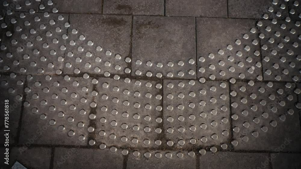 Street-level accessibility: Bird's-eye view of tactile pavement with ...