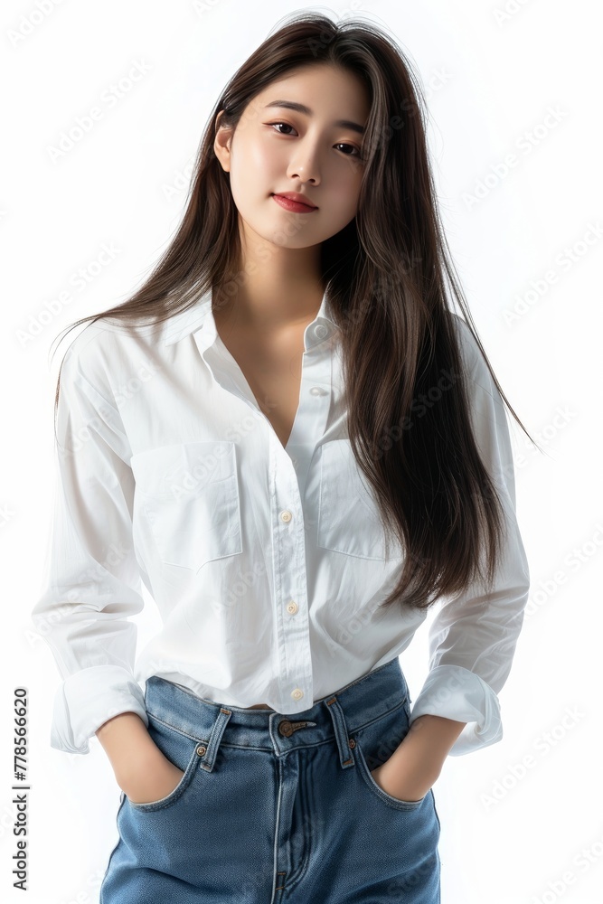 Full face no crop of a Pretty Young Chinese Super Model in a Classic ...