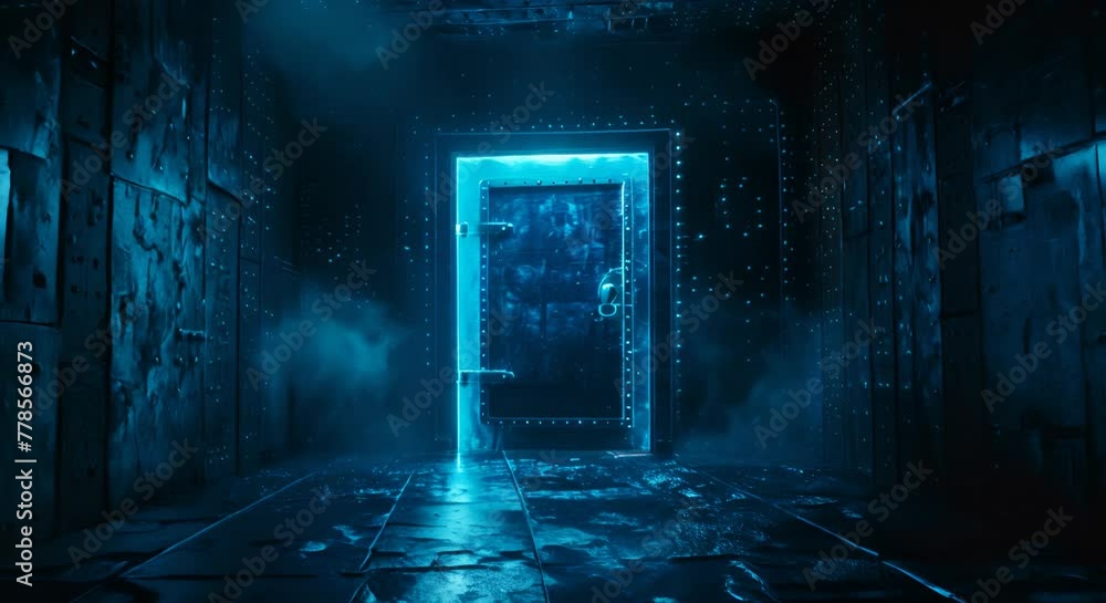 Backdoor entry in a secure system, 3D illustration of a secret pathway ...