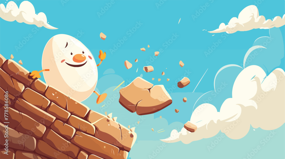 Humpty dumpty falling of the wall with the sky and Stock Vector | Adobe ...