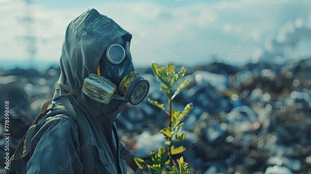 Environmental Activist at a Landfill: Protest and Demonstration for ...