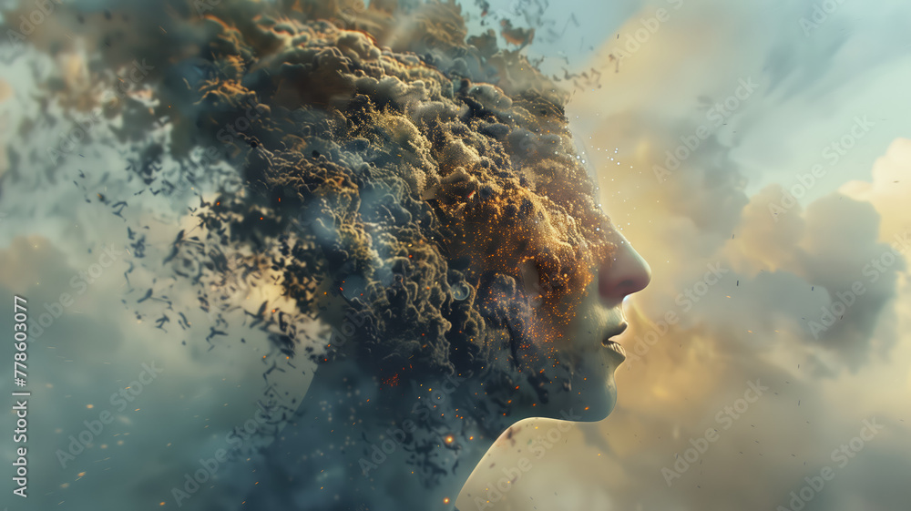 Generative AI illustration of annual collective mind concept art ...