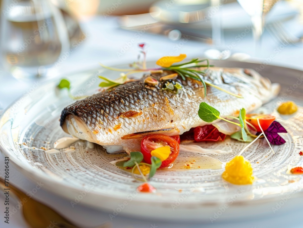 Sea bass dish perfection prepared by a chef with unmatched ...