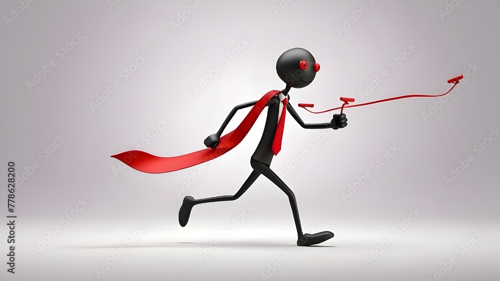 Abstract Illustrations of Running Business Teams, 3D Figures Running ...