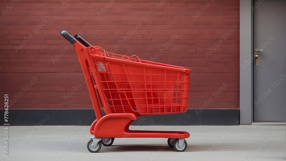Red Chrome Shopping Carts for Seamless Online Retail, 3D Isolated ...