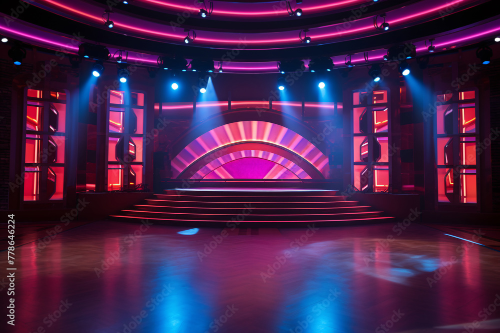 Modern dance stage light background with spotlight illuminated for ...