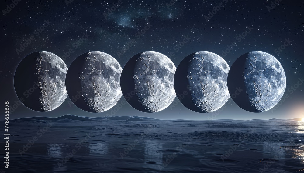 The moon undergoes a series of phases as it orbits the Earth, from new ...