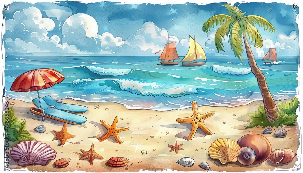Beach clipart offers playful and versatile imagery suitable for a wide ...