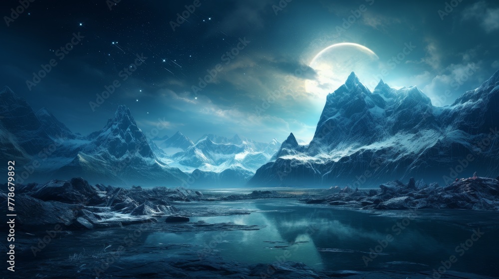 Fantasy landscape inspired by Norse mythology Stock Illustration ...