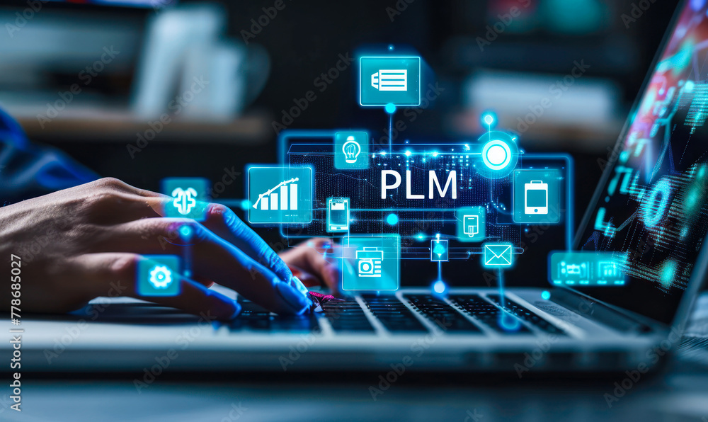 Businessman Interacting with a Product Lifecycle Management (PLM ...