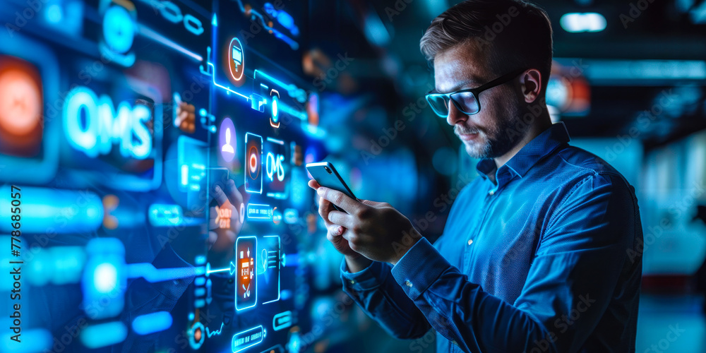 Manager Utilizing a Mobile Phone to Navigate a Quality Management ...