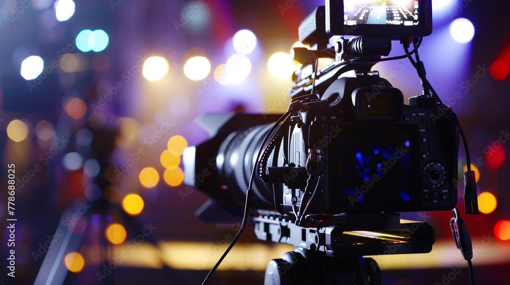 Professional camera setup for a documentary interview, video production ...