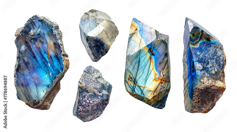 Labradorite digital art in 3D, showcasing a vibrant blue and green ...