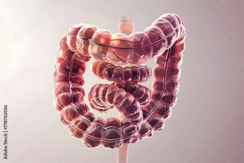 Detailed D Rendered of the Human Intestinal Anatomy and Digestive ...