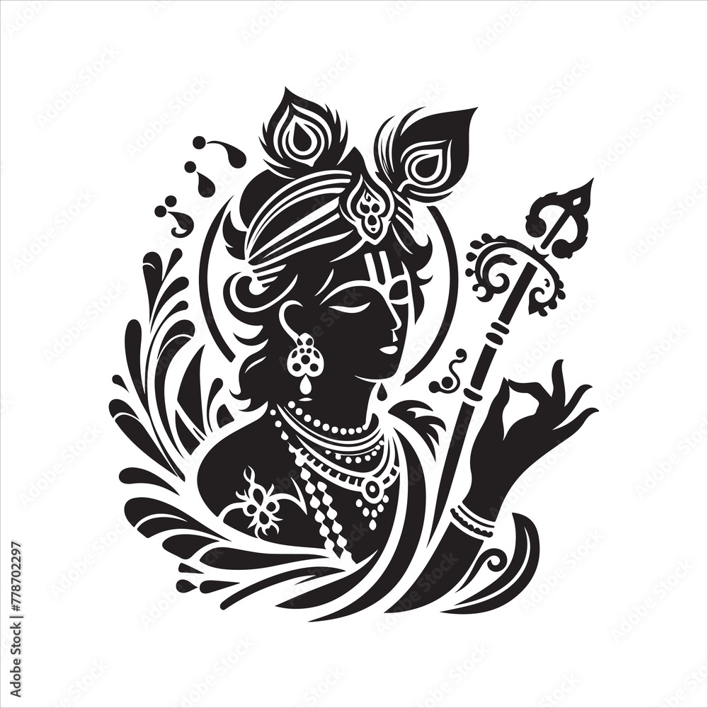 shri krishna vector Stock Vector | Adobe Stock
