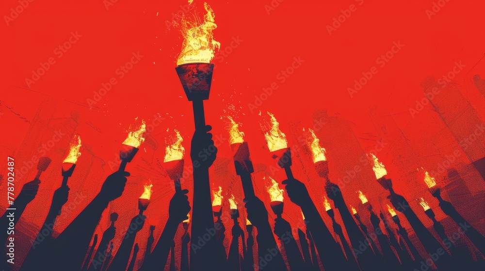 Illustrate the endurance of democracy with an image of a torch being ...