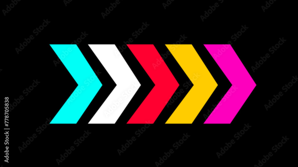 Right-directional multi colored arrow loop animation. Animated arrows ...