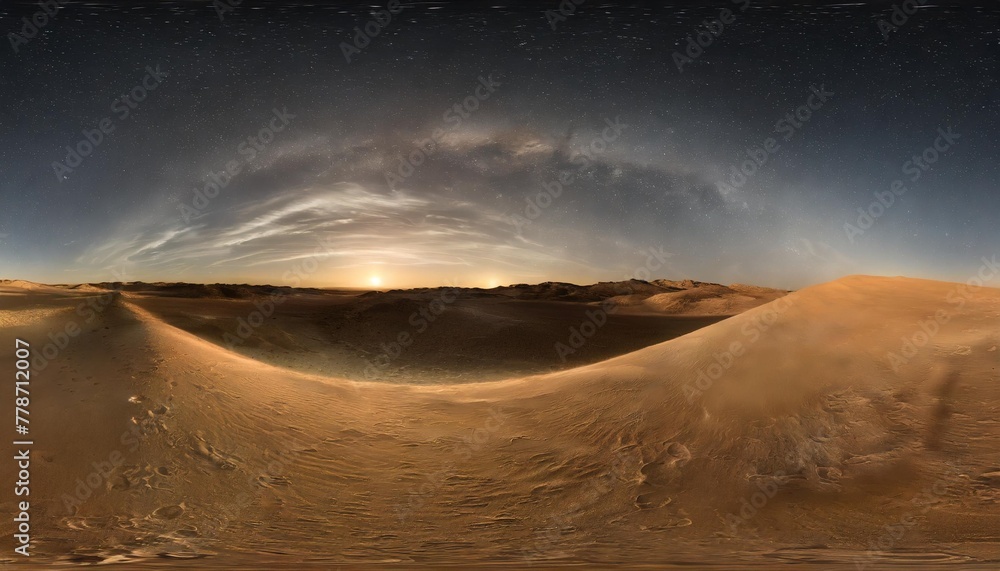 Foto de 360 degree starry night sky texture night desert landscape ...