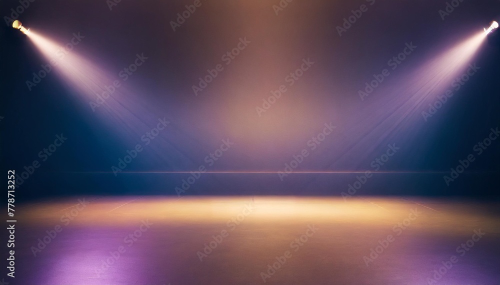 neon dark stage shows empty room neon light spotlights dark blue purple ...