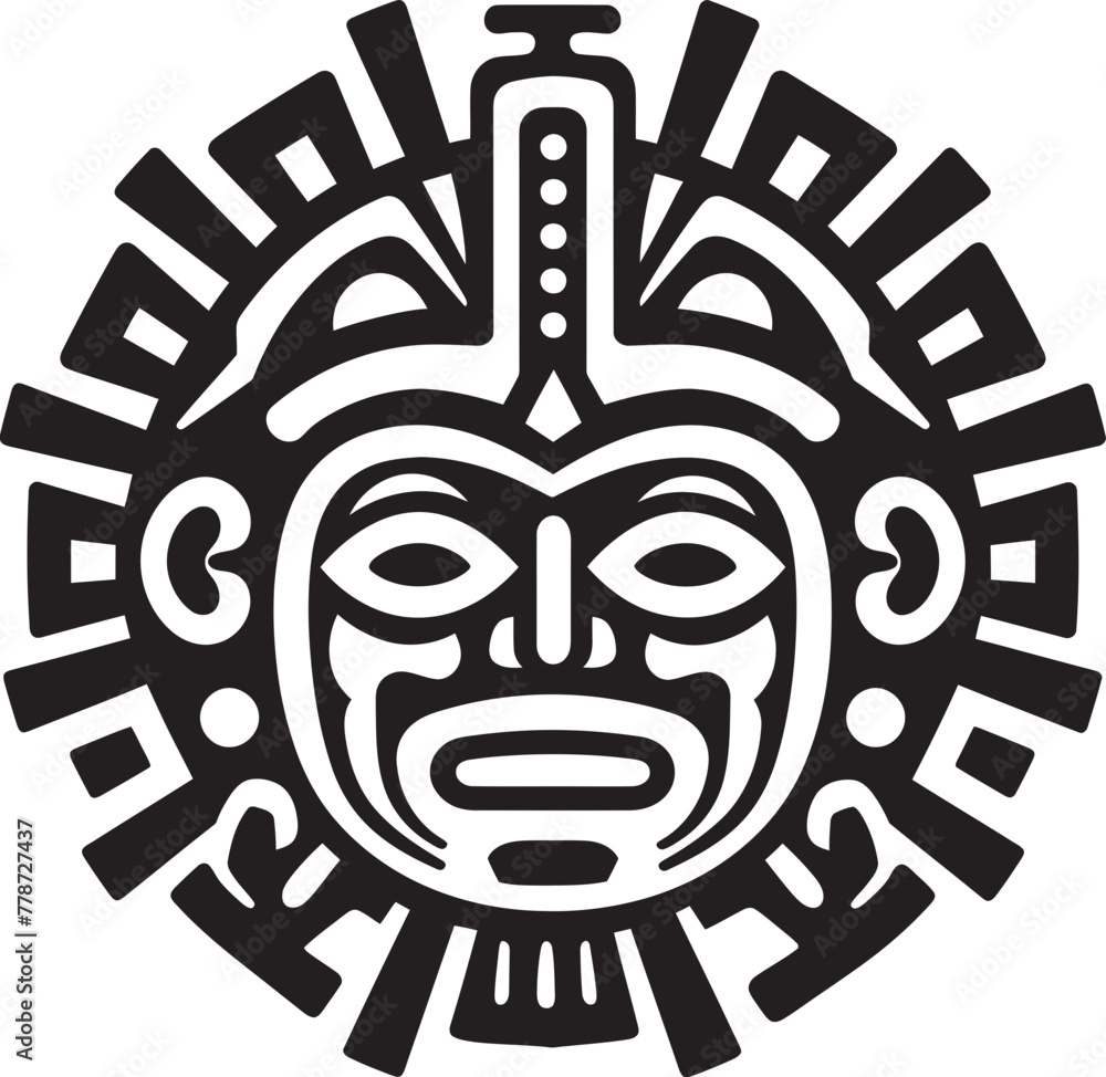 Toltec Heritage Symbol Pre Hispanic Vector Logo Emblem Taino Legacy ...