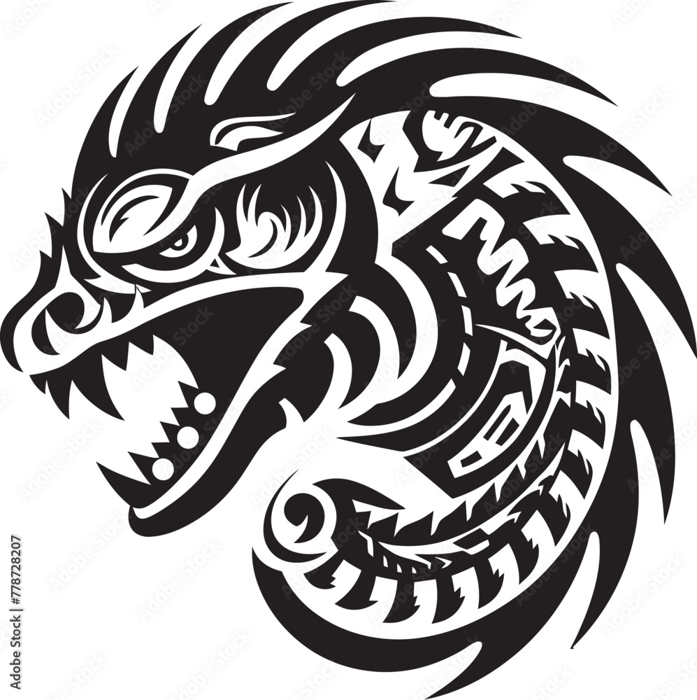 Feathered Serpent Legacy Quetzalcoatl Symbol Icon Aztec Deity in Design ...