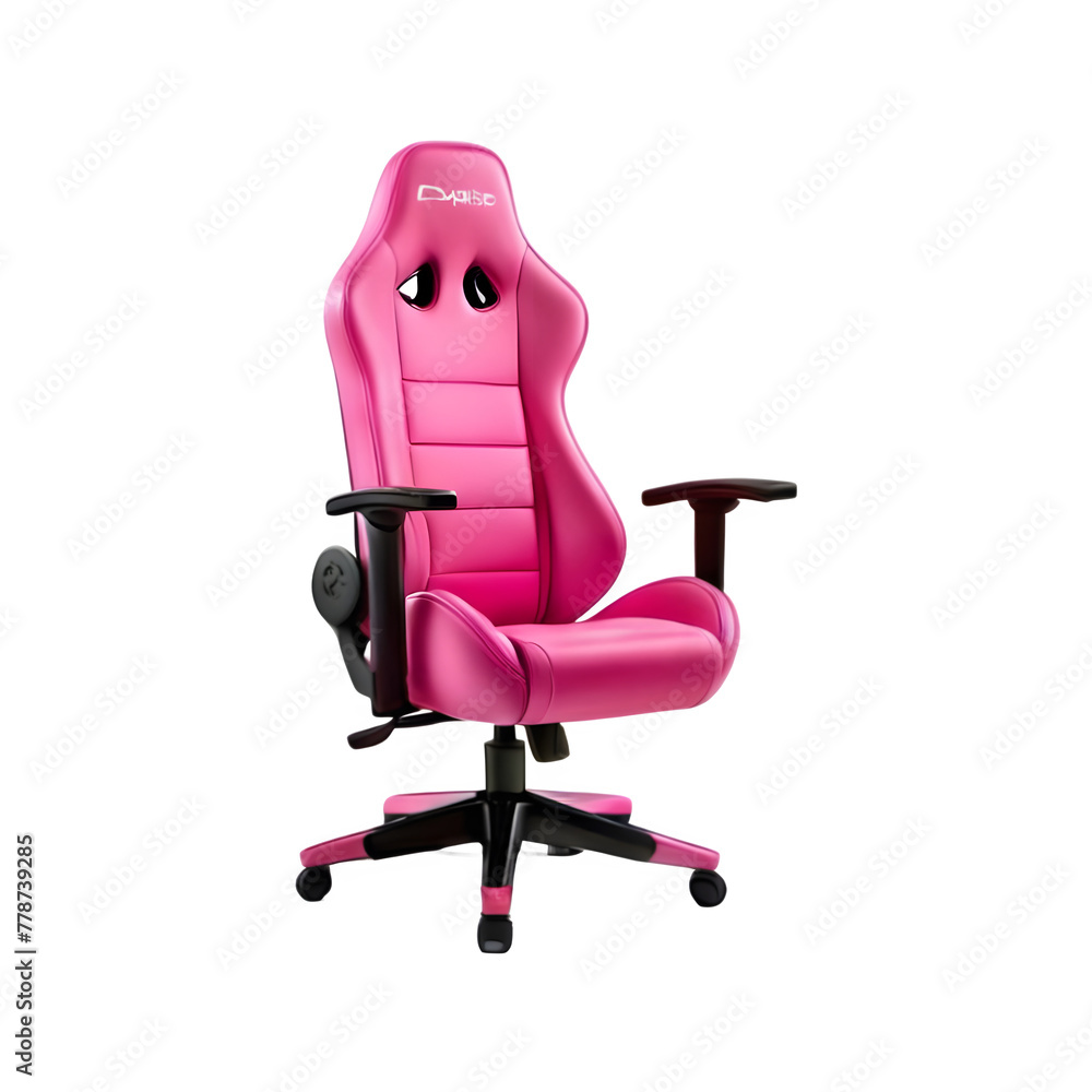 Hot pink gaming chair with ergonomic design and adjustable settings ...