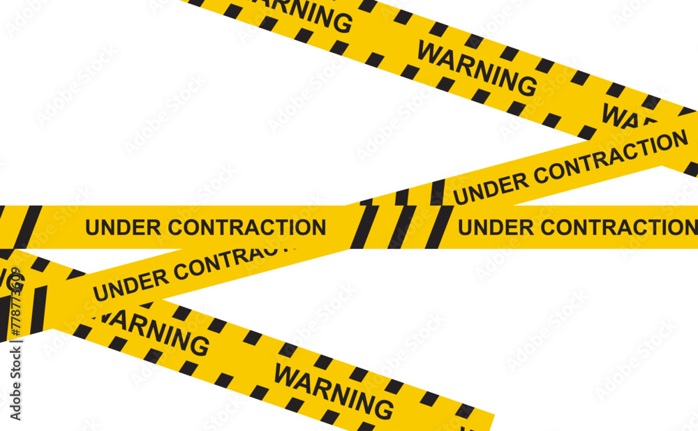 Warning label, police line, warning tape, danger signs on white ...