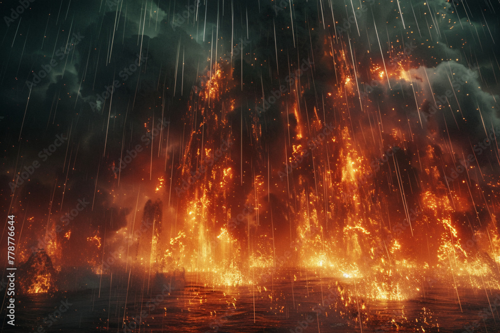 Foto de Craft an AI-rendered scene illustrating anger as a torrential ...