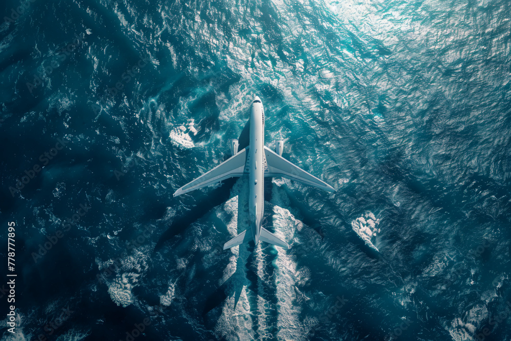 Craft an AI-rendered scene illustrating the dynamic view of an airplane ...