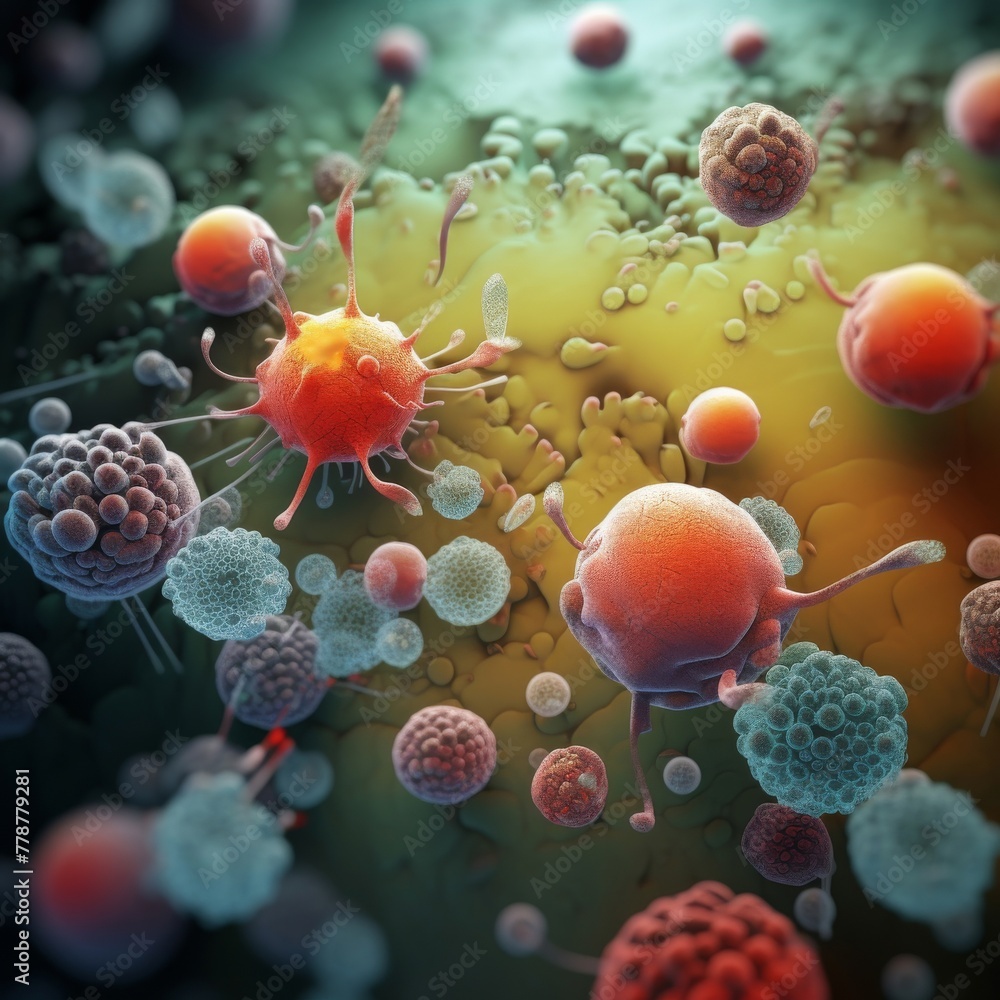 Experiment with different textures to represent the various strains of ...