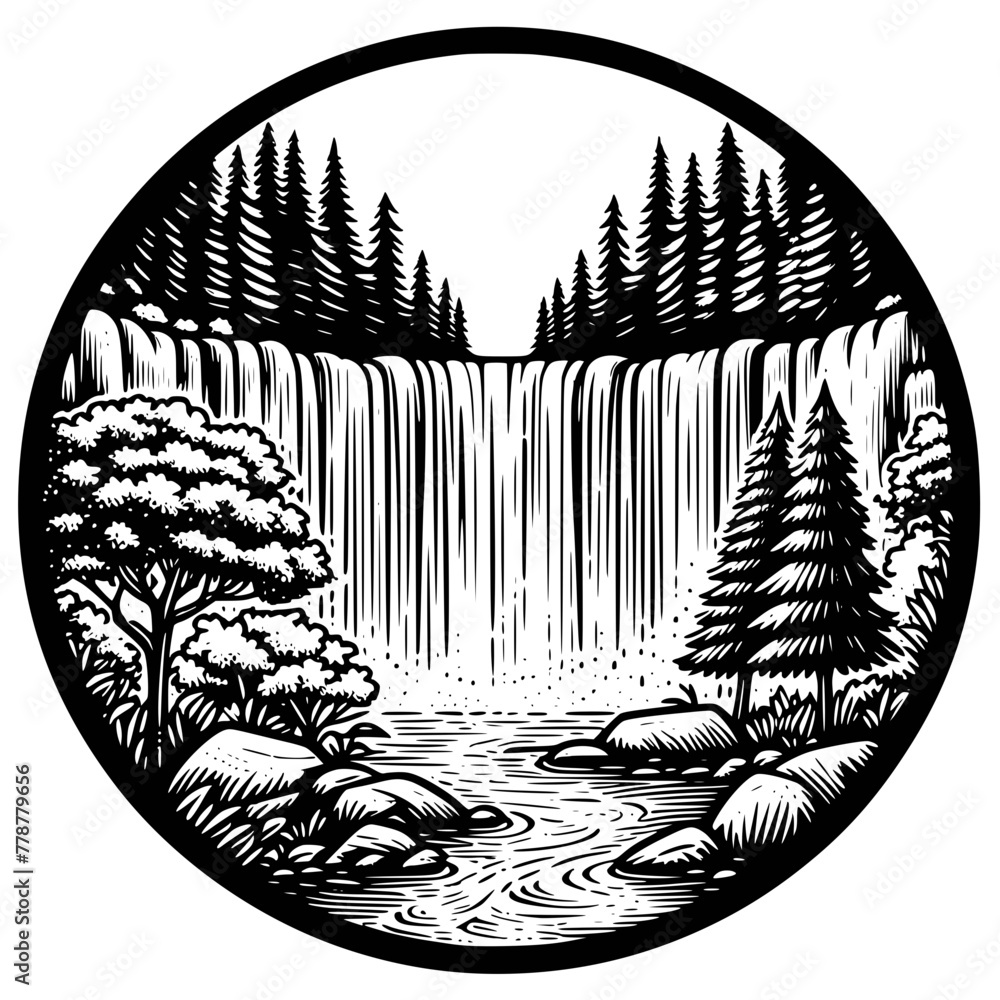 Vetor de Waterfall, Waterfall SVG, Spring Falls Svg, Virginia Waterfall ...