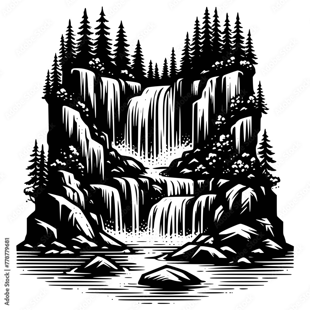 Waterfall, Waterfall SVG, Spring Falls Svg, Virginia Waterfall Svg ...