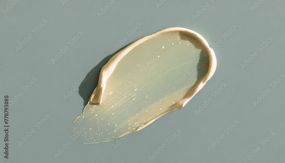 thick cream clay face mask texture smear swatch on grey mint colour ...