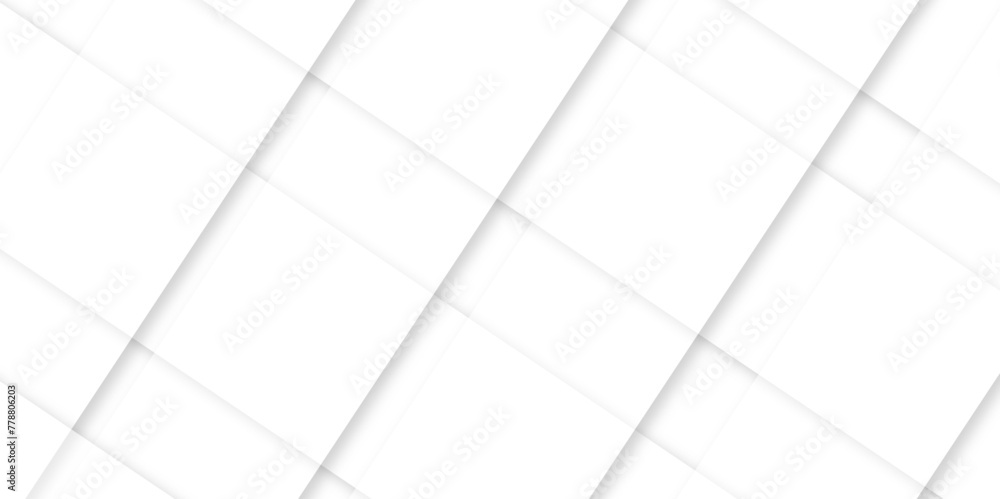 Abstract design with white transparent material in triangle and square ...
