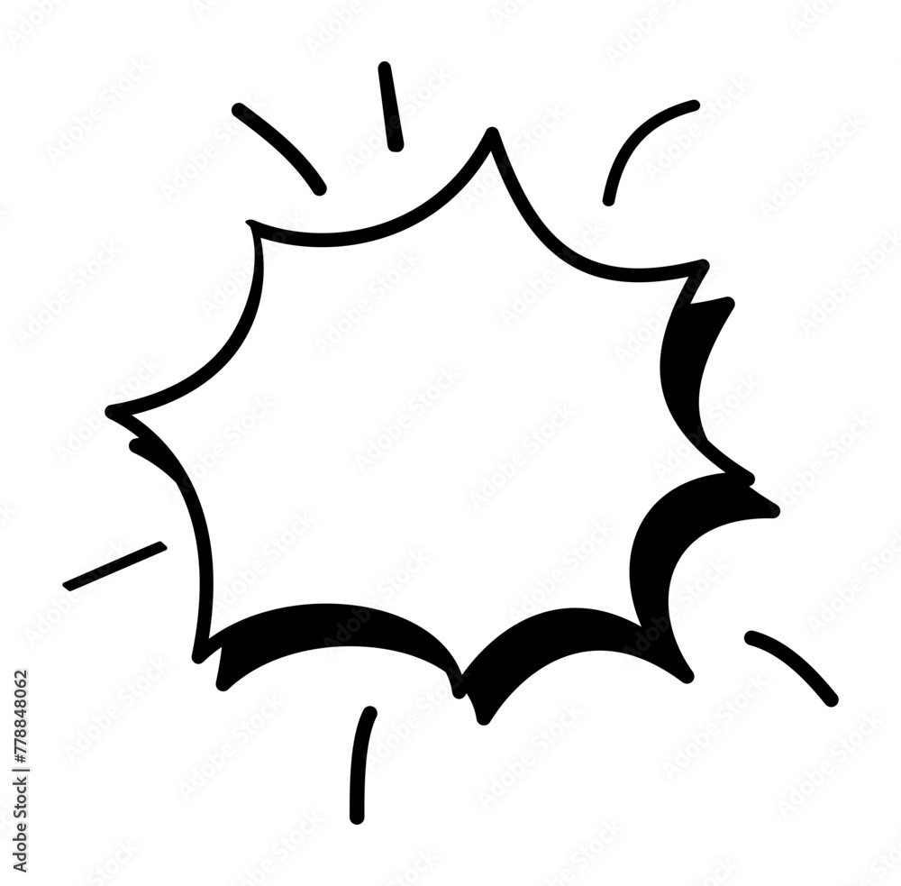 Speech bubble icon for comics. Callout cloud cartoon vector ...