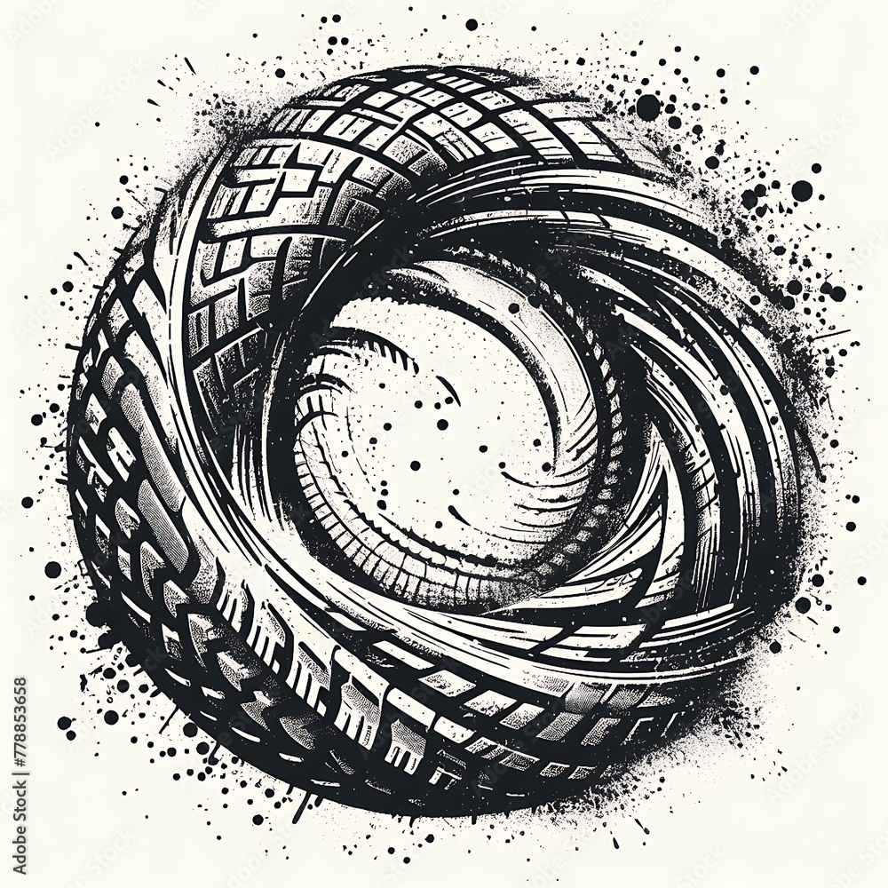 Tire tread marks, wheel textures, tire marks - car racing, motocross ...