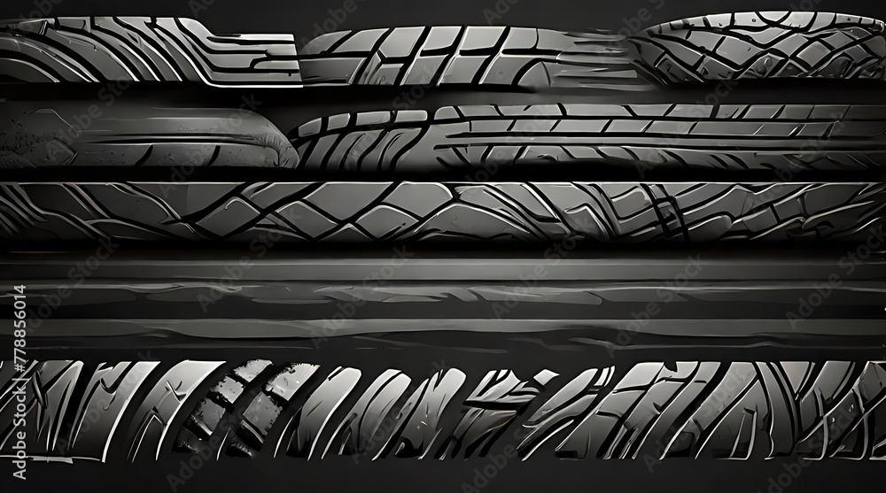 Tire tread marks, wheel texture, tire marks - car races, motocross ...