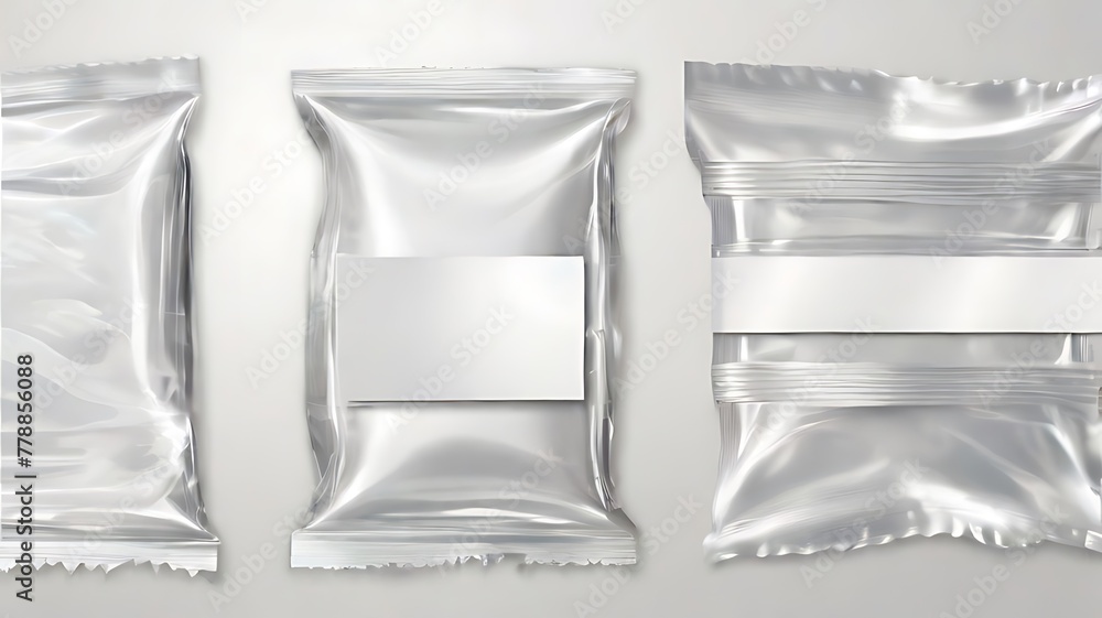 Torn plastic wrap set isolated on transparent background. Set of ...