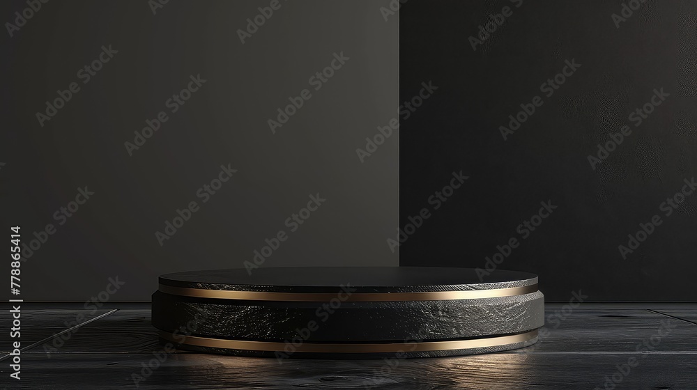 podium, large angle of inclination of the podium with grey background ...