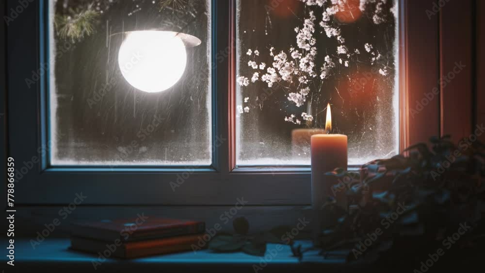 Vidéo Stock Rain and raindrops flowing on the glass window and the ...