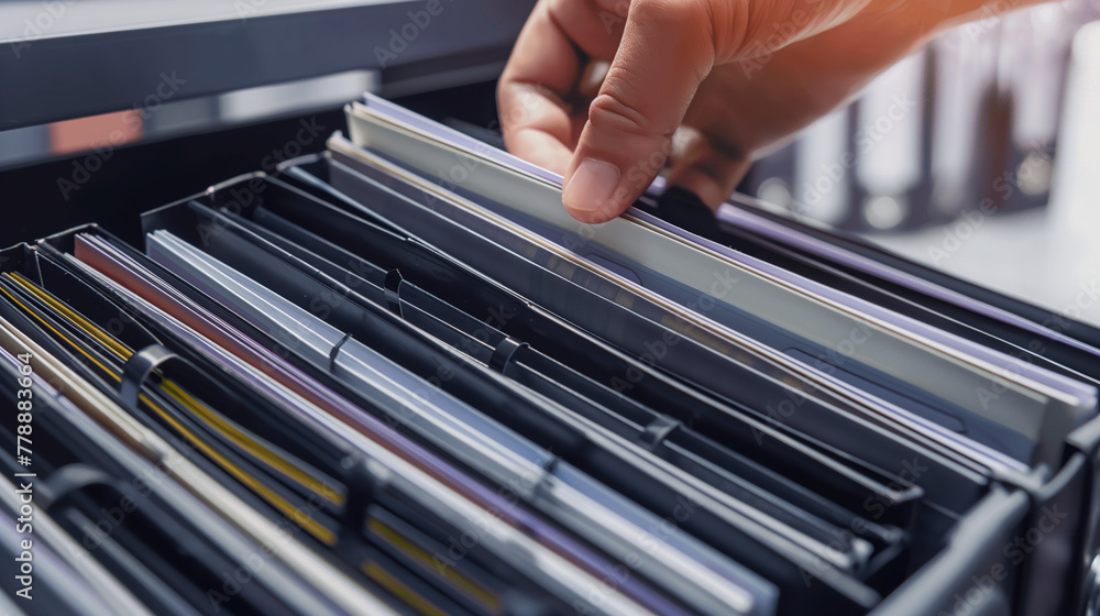 Title: "Document Retrieval" Art Description: Closeup of hands pulling ...