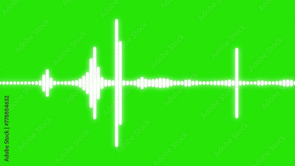 4k abstract music sound wave or audio wavefrom isolated on green screen ...